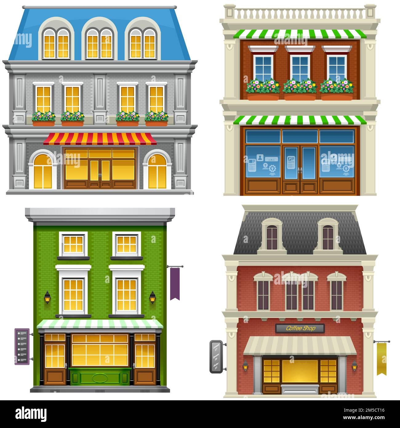 Buildings. High detailed illustration of buildings on white background ...
