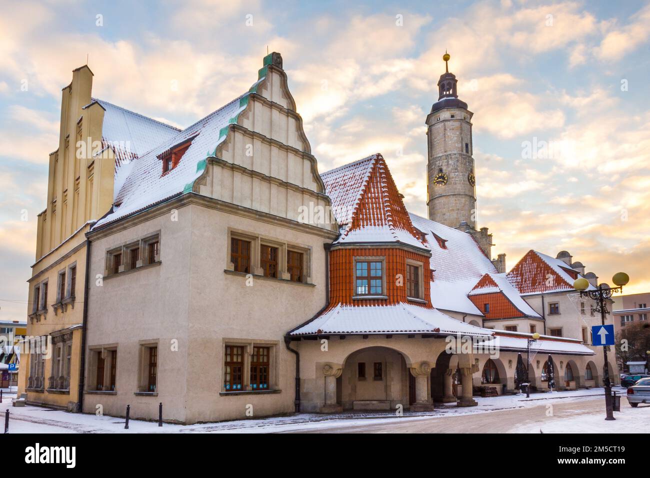 Old Town of Lwowek Slaski, Poland in winter scenery Stock Photo - Alamy