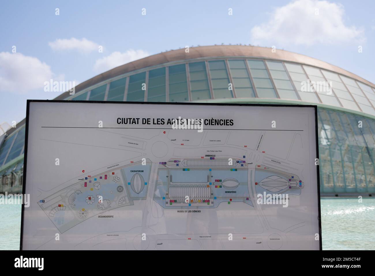 Map Sign of the City of Arts and Sciences and the Hemisferic Cinema ...