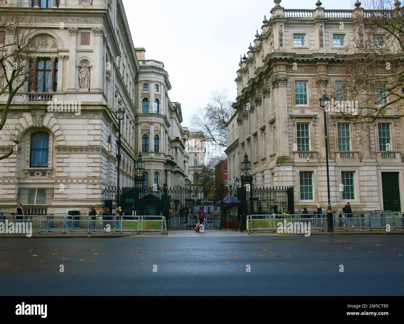 A view of the entrance to Downing Street in the City of Westminster ...