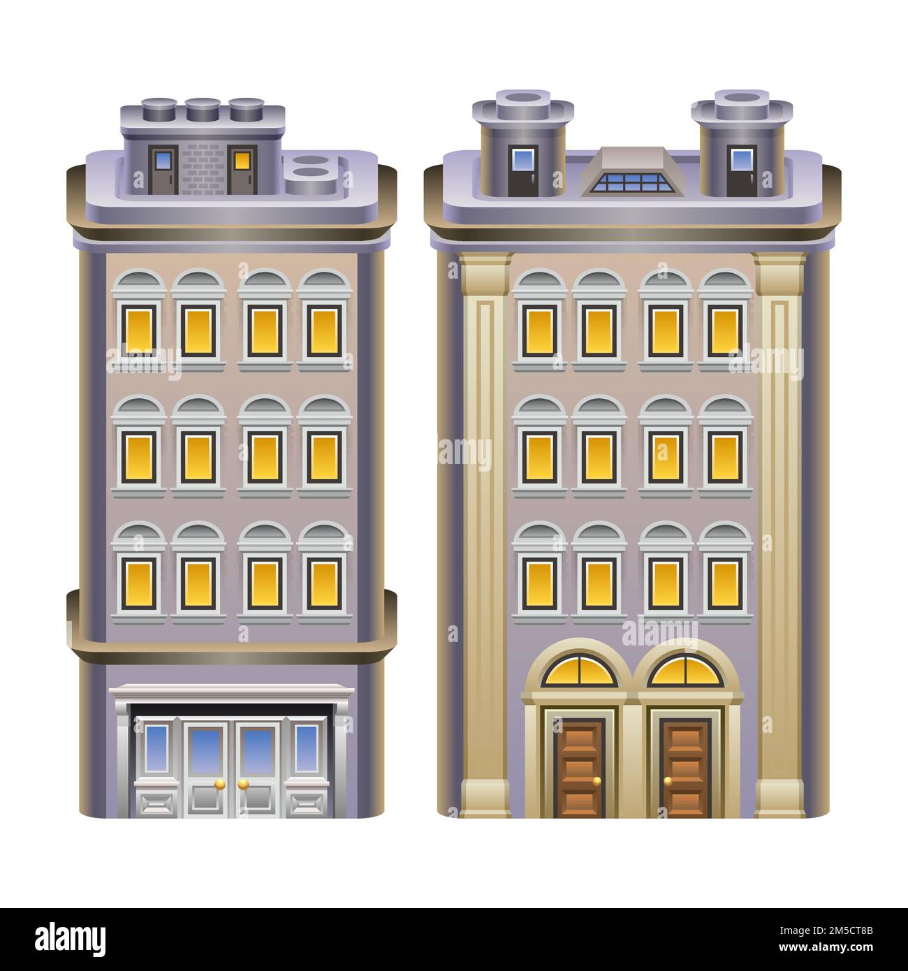 Detailed illustration of buildings. Vector eps 10 Stock Vector Image ...