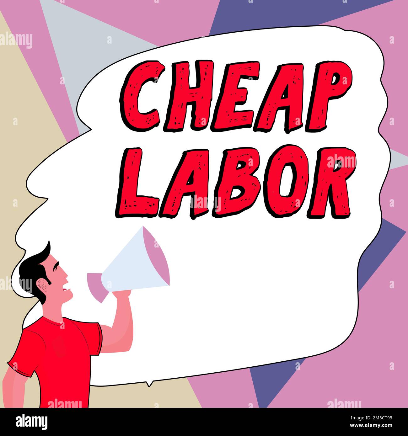 Text caption presenting Cheap Labor. Business concept when a person ...
