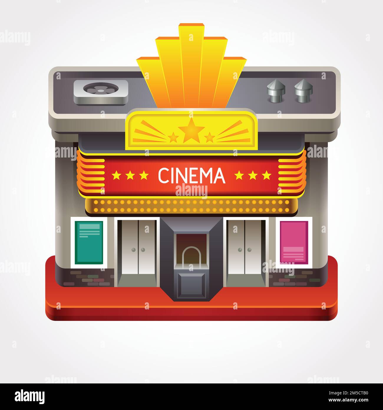 Illustration of cinema theater or movie house Stock Vector Image & Art ...