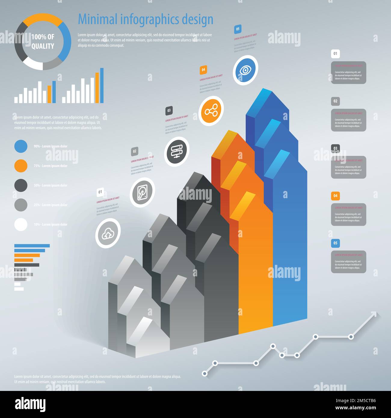 3d arrow staircase infographics design. Vector illustration eps 10 ...