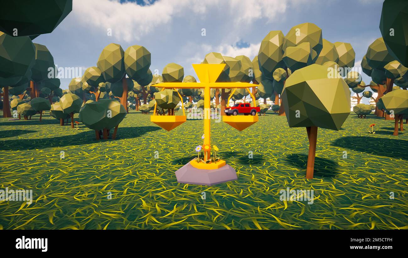 3D Render Polygon Background to ecology and sustainable development ...