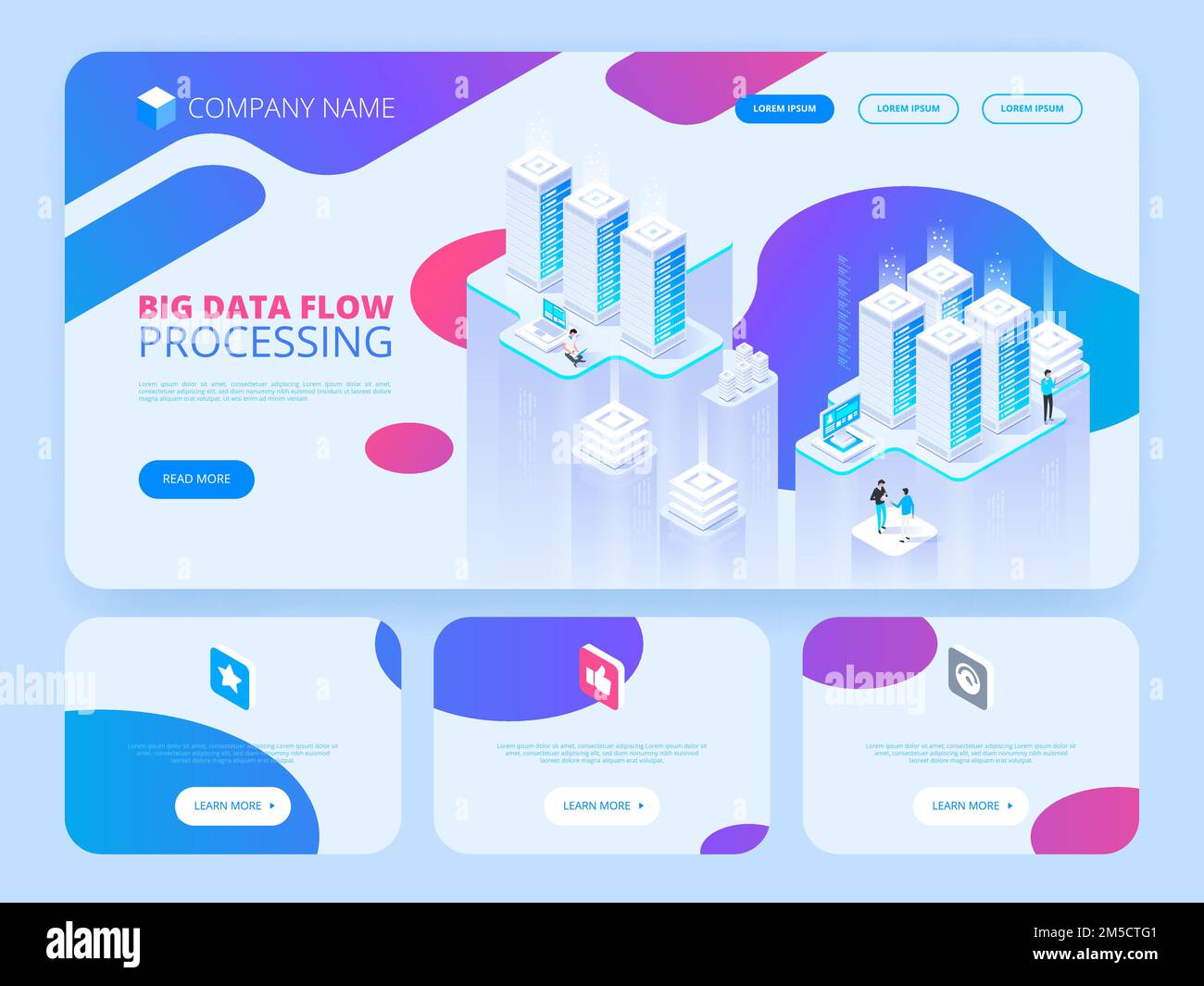 High technology concept. Data center, processing big data, networking process, data routing and ...