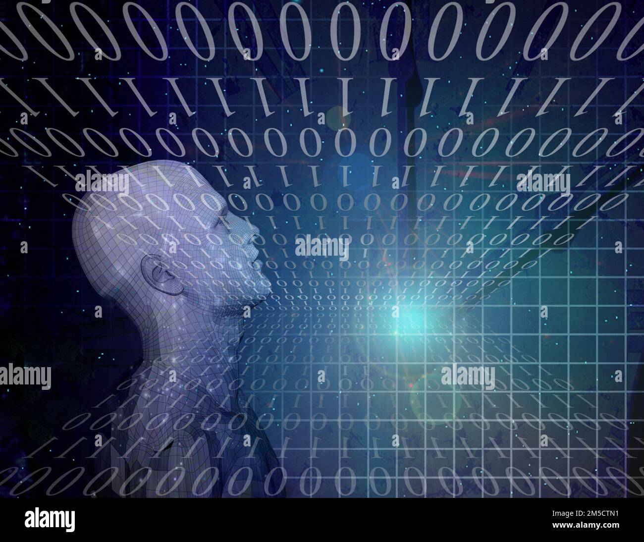 Binary Abstract with Figure. 3D rendering Stock Photo - Alamy
