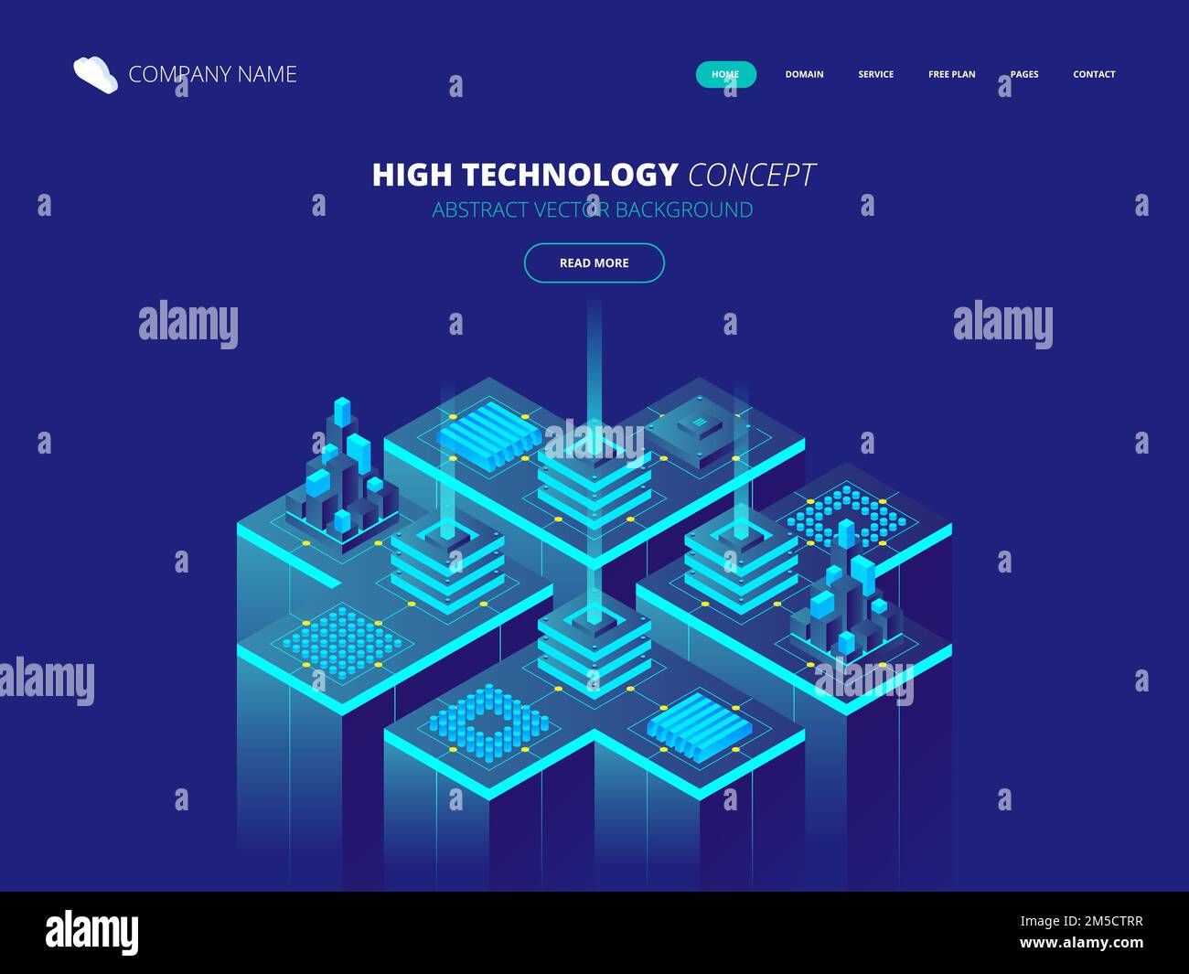 Isometric Server room and big data processing concept, datacenter and data base icon, digital ...