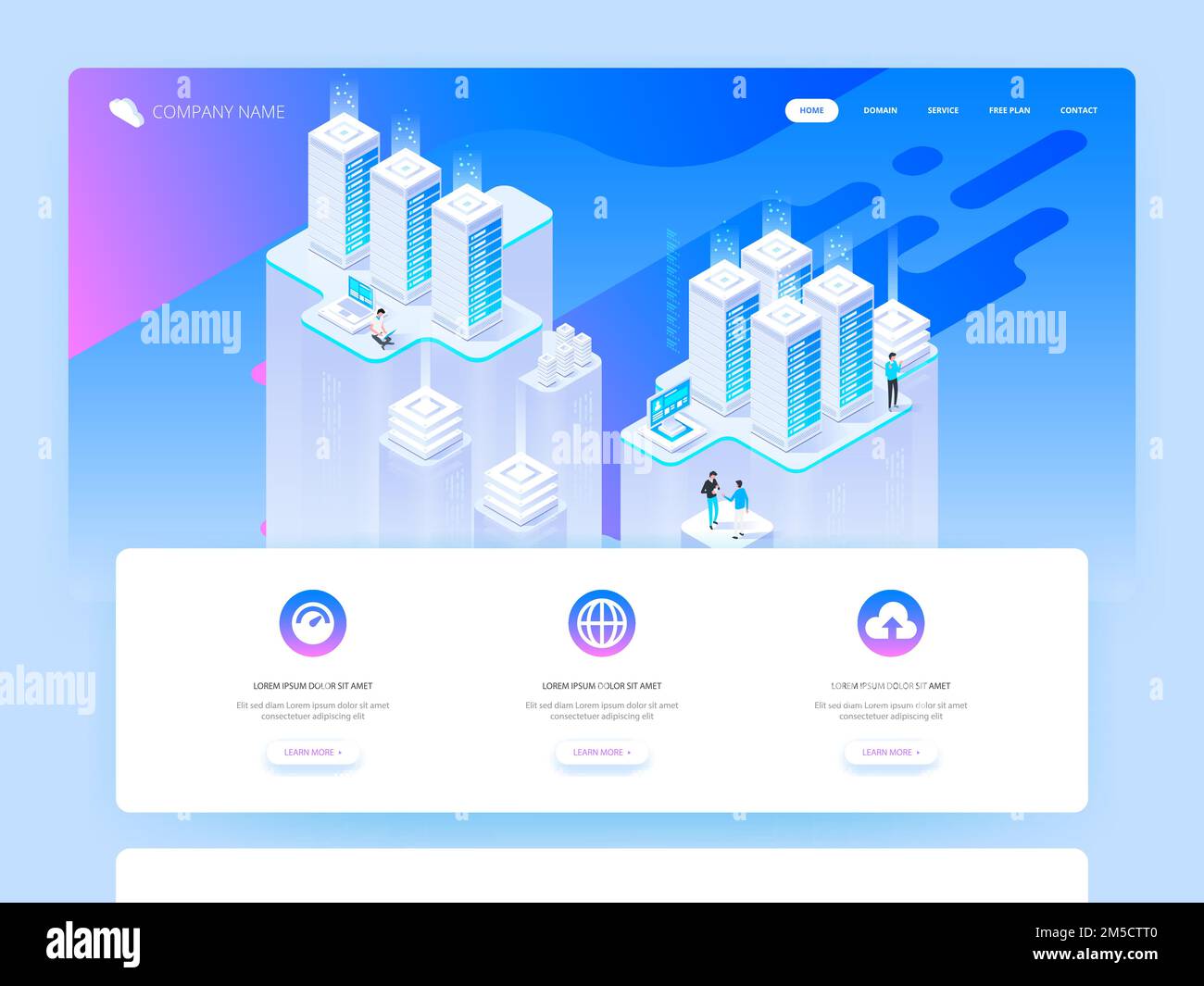 High technology concept. Data center, processing big data, networking process, data routing and ...