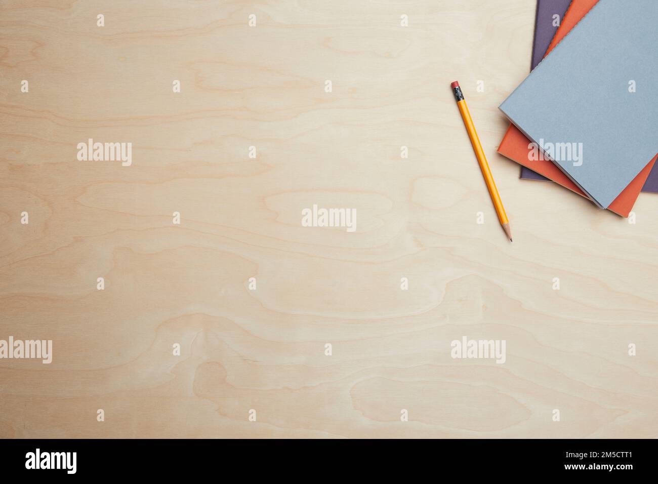 Assorted office supplies on the desk Stock Photo - Alamy