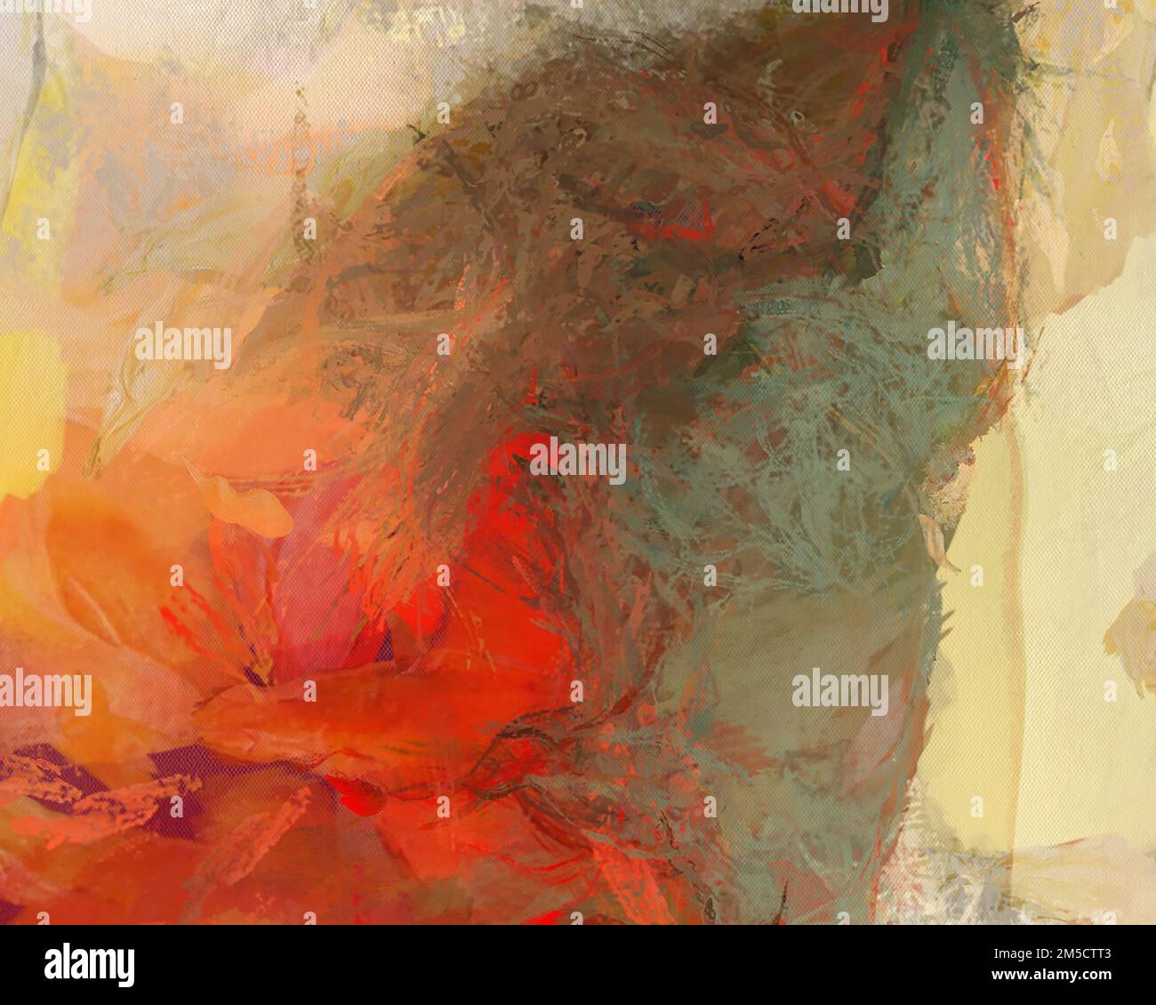 Painting on canvas. Abstract background in pastel colors. 3D rendering ...