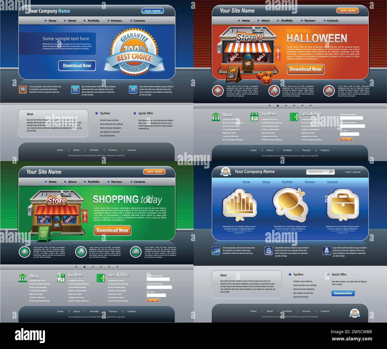 Web site set. Vector illustration Stock Vector Image & Art - Alamy