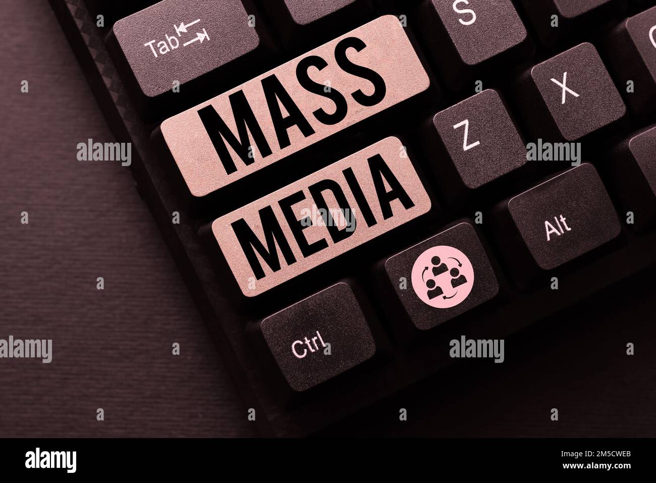 Hand writing sign Mass Media. Conceptual photo Group people making news ...