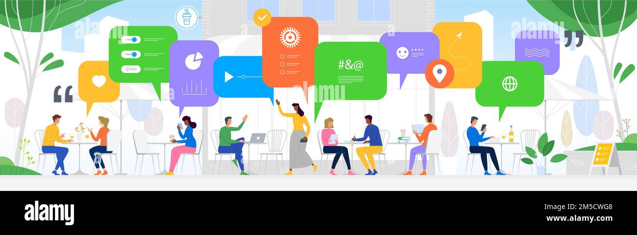 Social media concept. Communication in the global computer networks ...