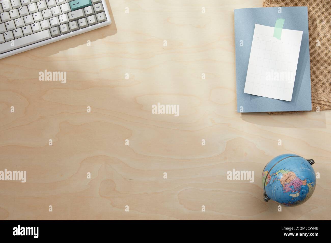 Assorted office supplies on the desk Stock Photo - Alamy