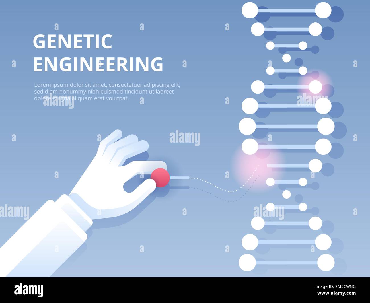 Genetic engineering. Gene editing tool CRISPR CAS9. Vector illustration ...