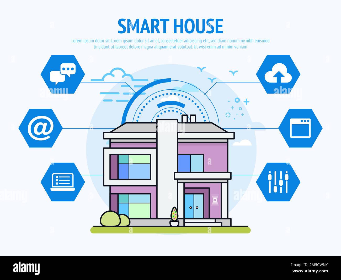 Smart House Technology Of Home Automation Concept. Vector illustration ...