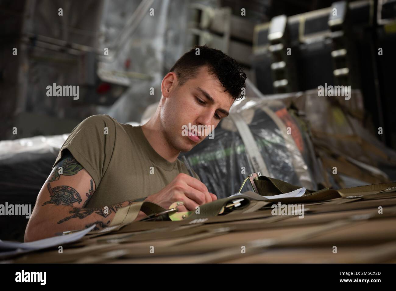 U.S. Air Force Staff Sgt. Jared Soucy, a loadmaster assigned to the ...