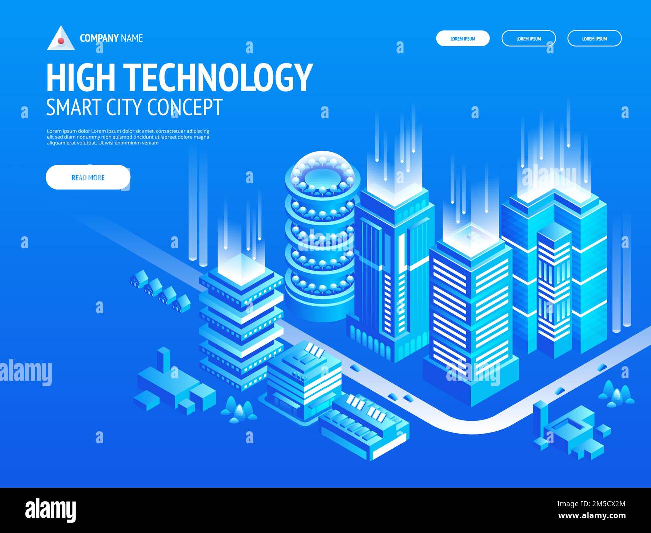 High technology concept composition with smart city. Commercial real ...