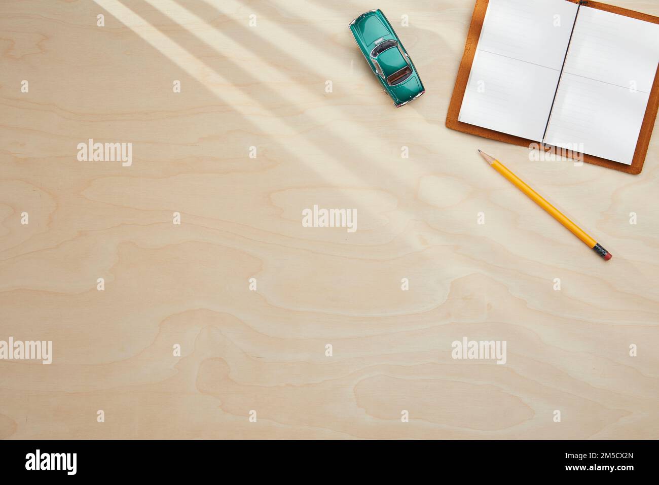 Assorted office supplies on the desk Stock Photo - Alamy
