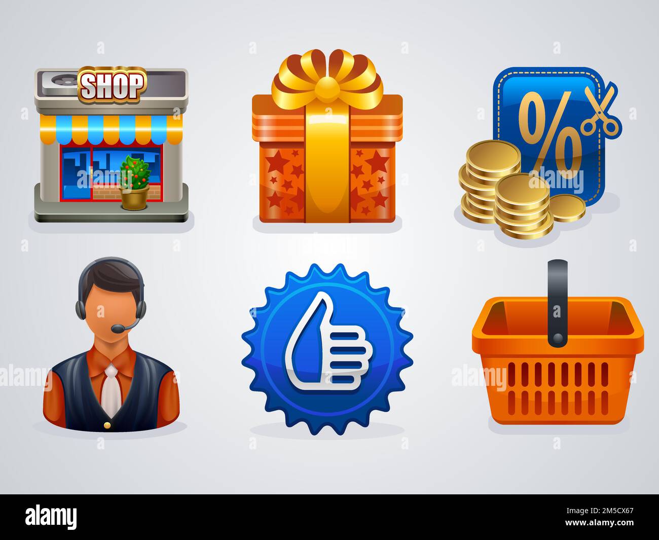 Vector shopping icon set and elements Stock Vector Image & Art - Alamy