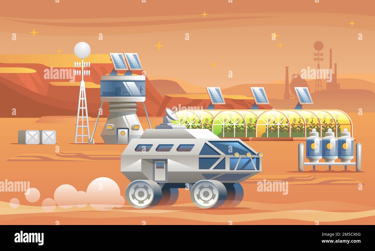 Colonization of Mars. Base Camp. Residential compartments with ...