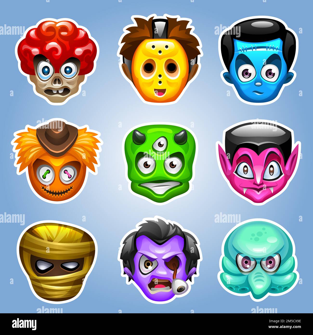 Cartoon monster characters. Easy to edit vector illustration eps 10 ...