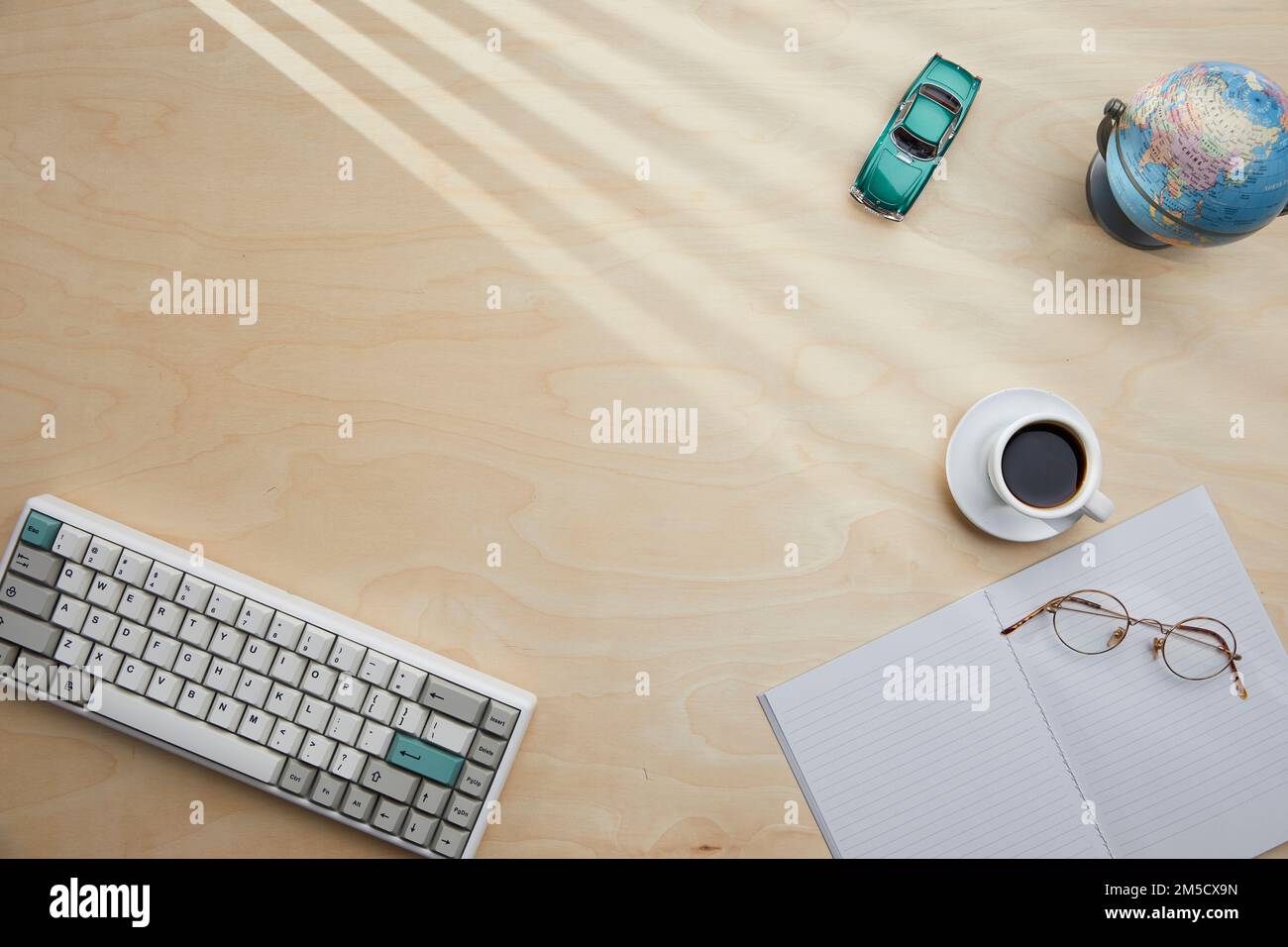 Assorted office supplies on the desk Stock Photo - Alamy
