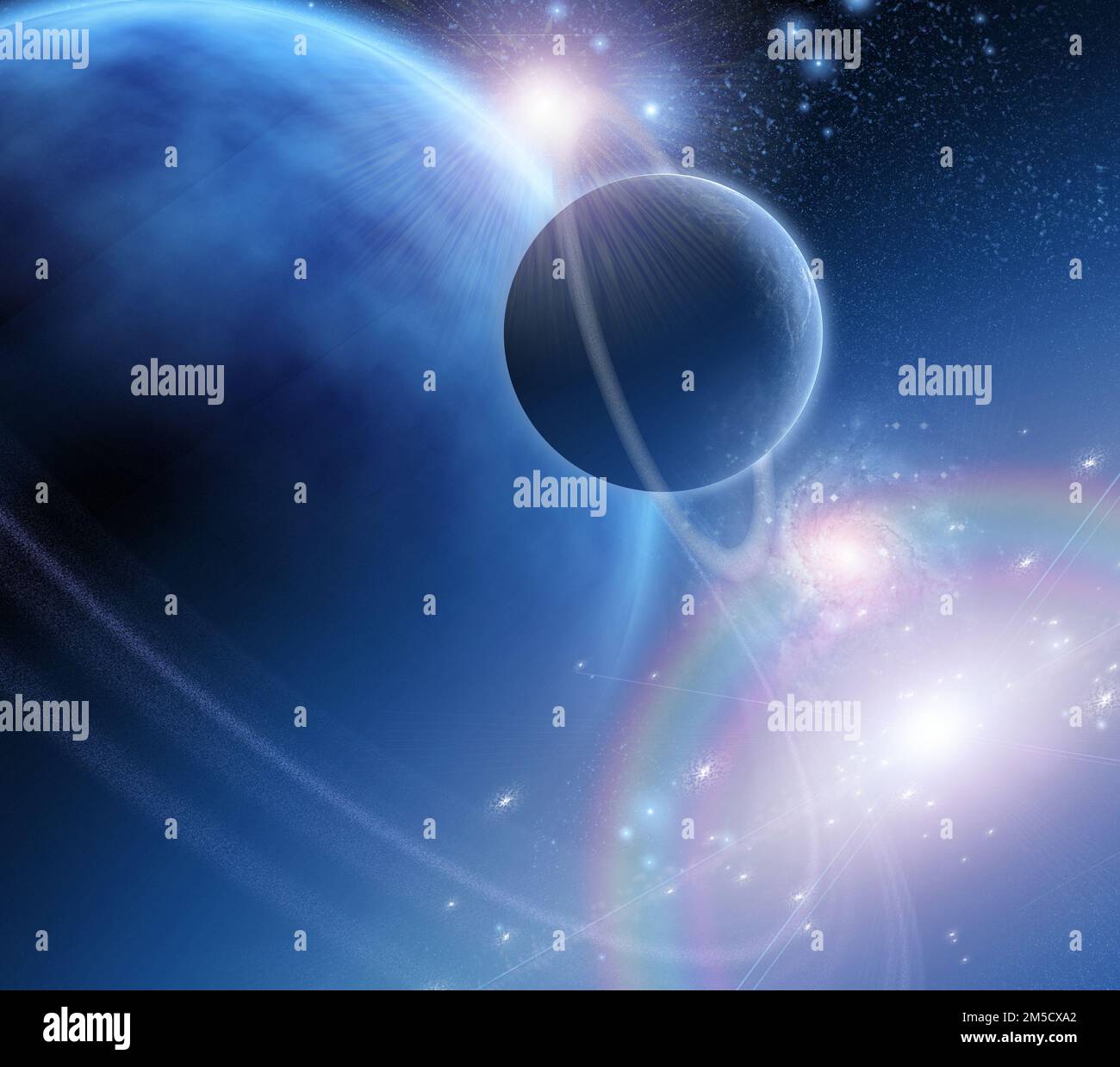 Futuristic sci fi landscape ringed hi-res stock photography and images ...