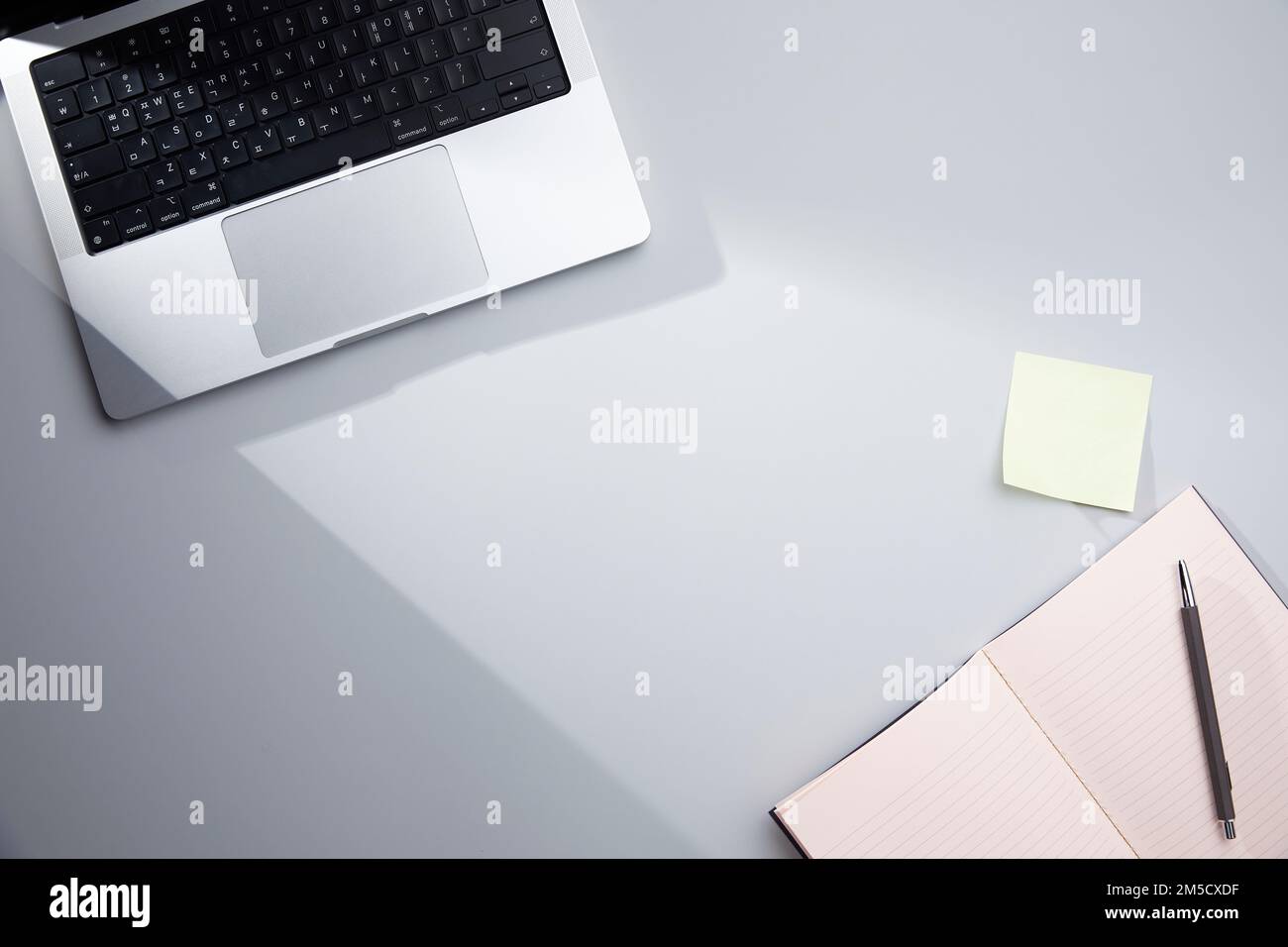 Assorted office supplies on the desk Stock Photo - Alamy
