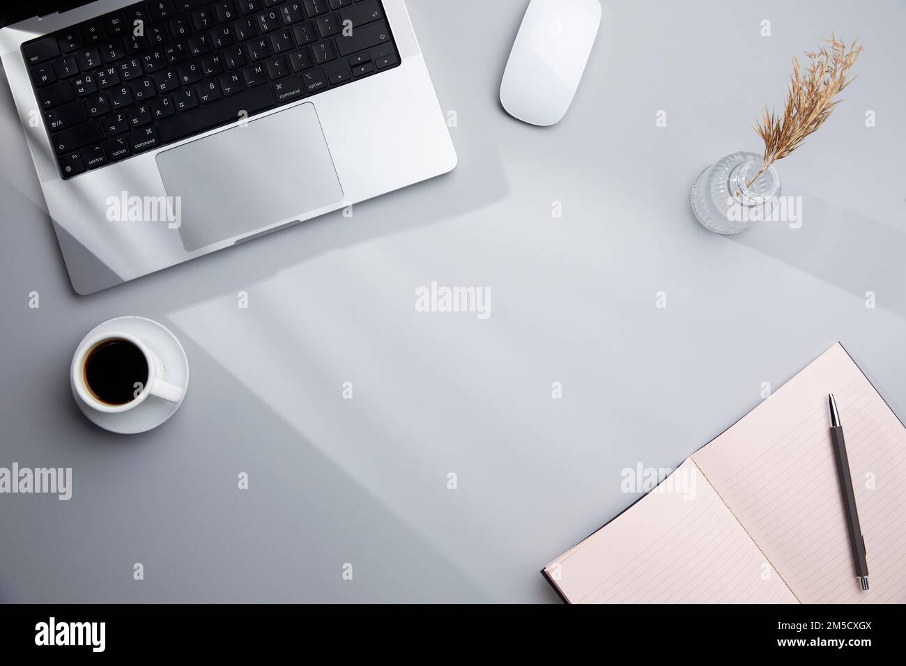 Assorted office supplies on the desk Stock Photo - Alamy