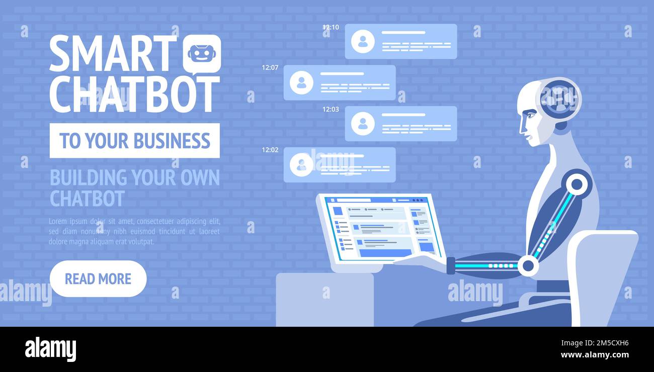 Smart chatbot to your business. Building your own chatbot. Vector ...