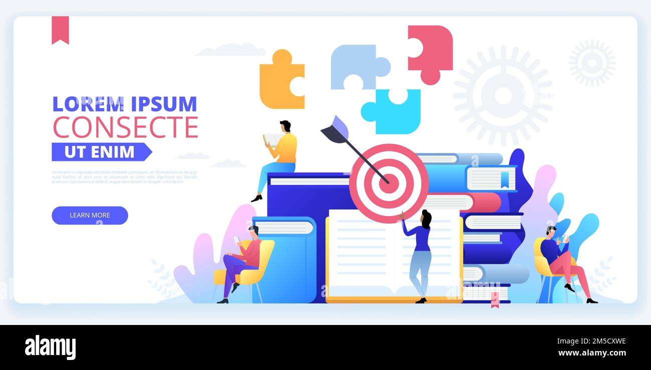 Target marketing, SMM landing page vector template. Advertising ...