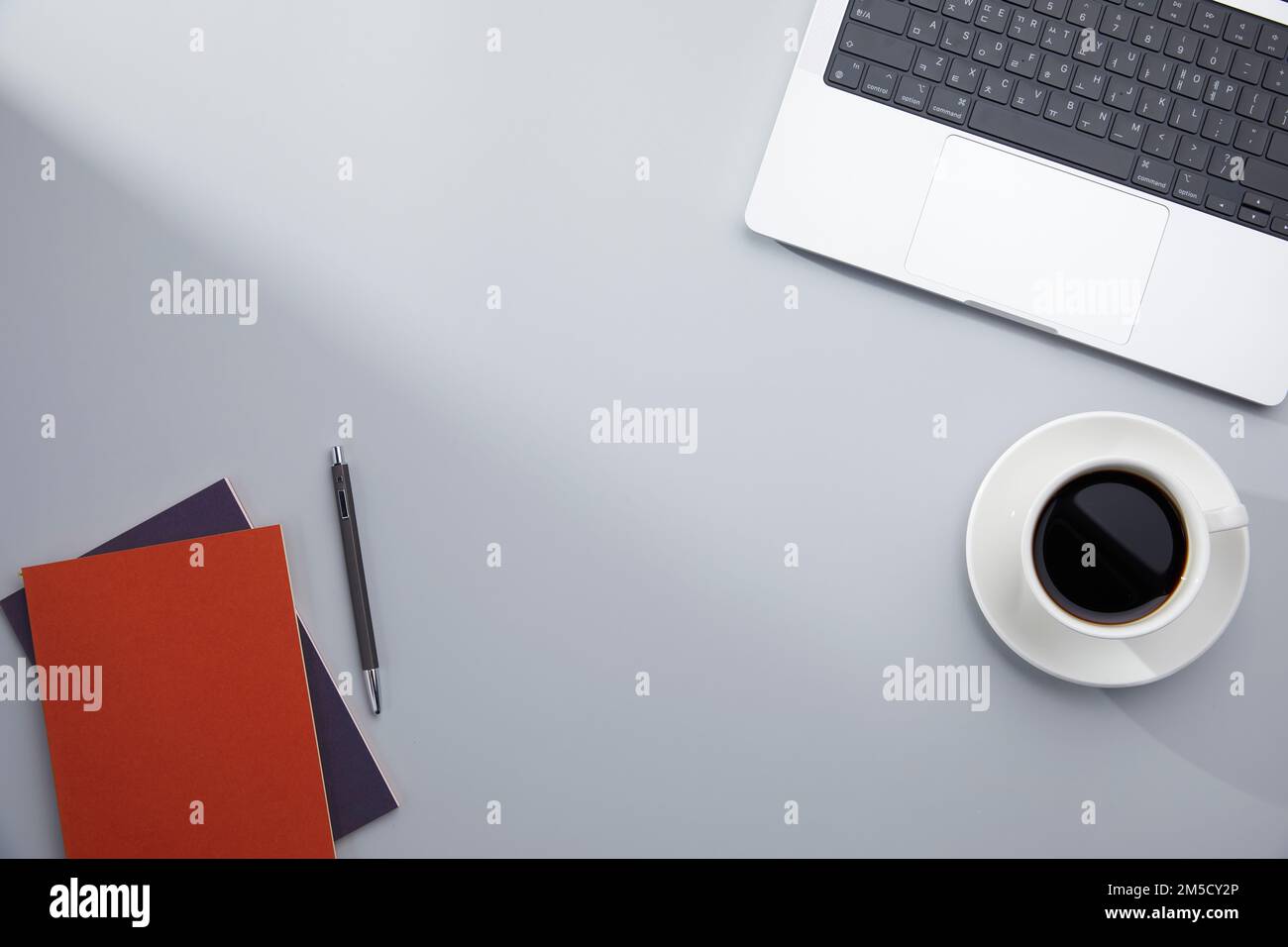 Assorted office supplies on the desk Stock Photo - Alamy