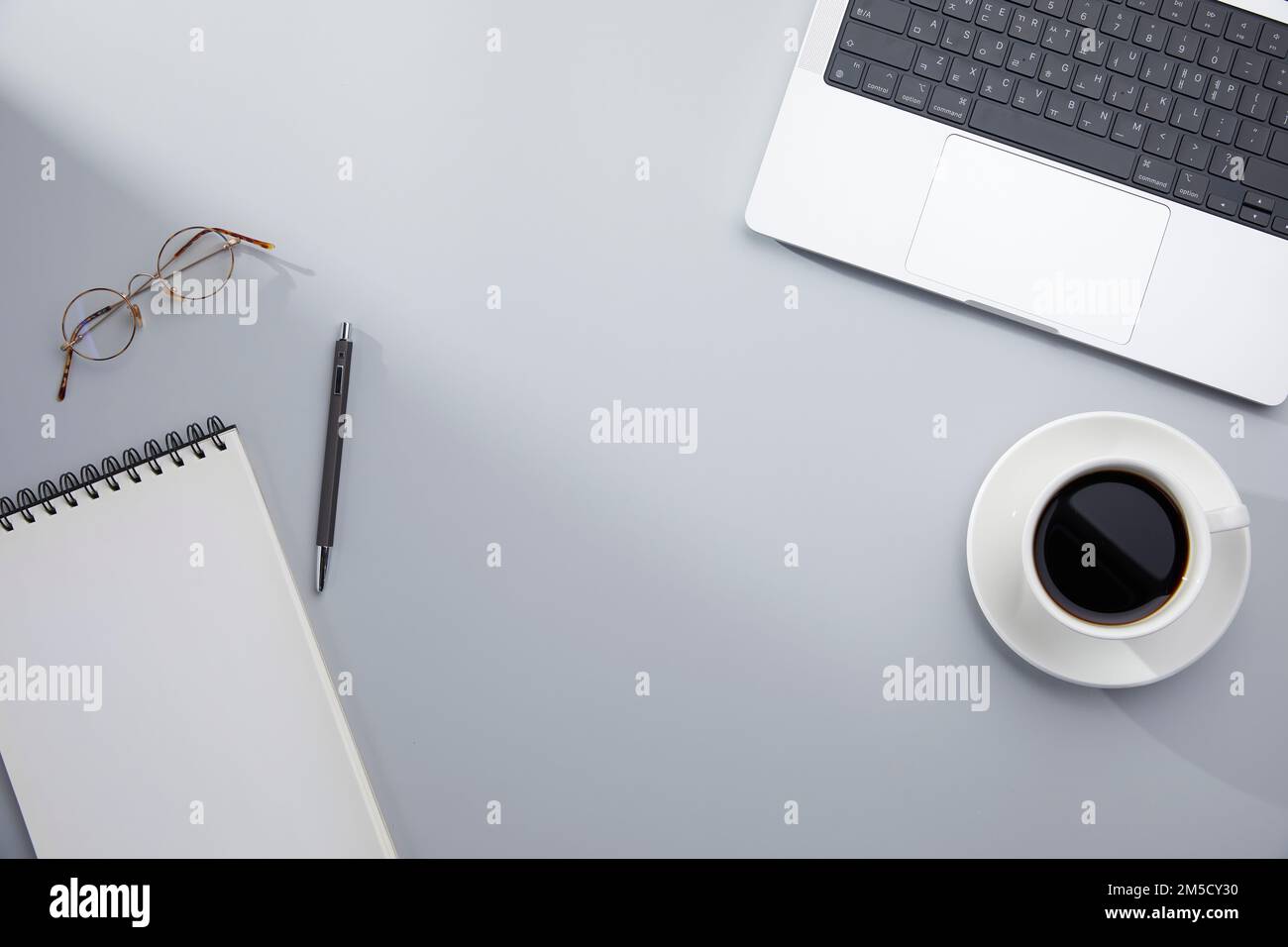 Assorted office supplies on the desk Stock Photo - Alamy
