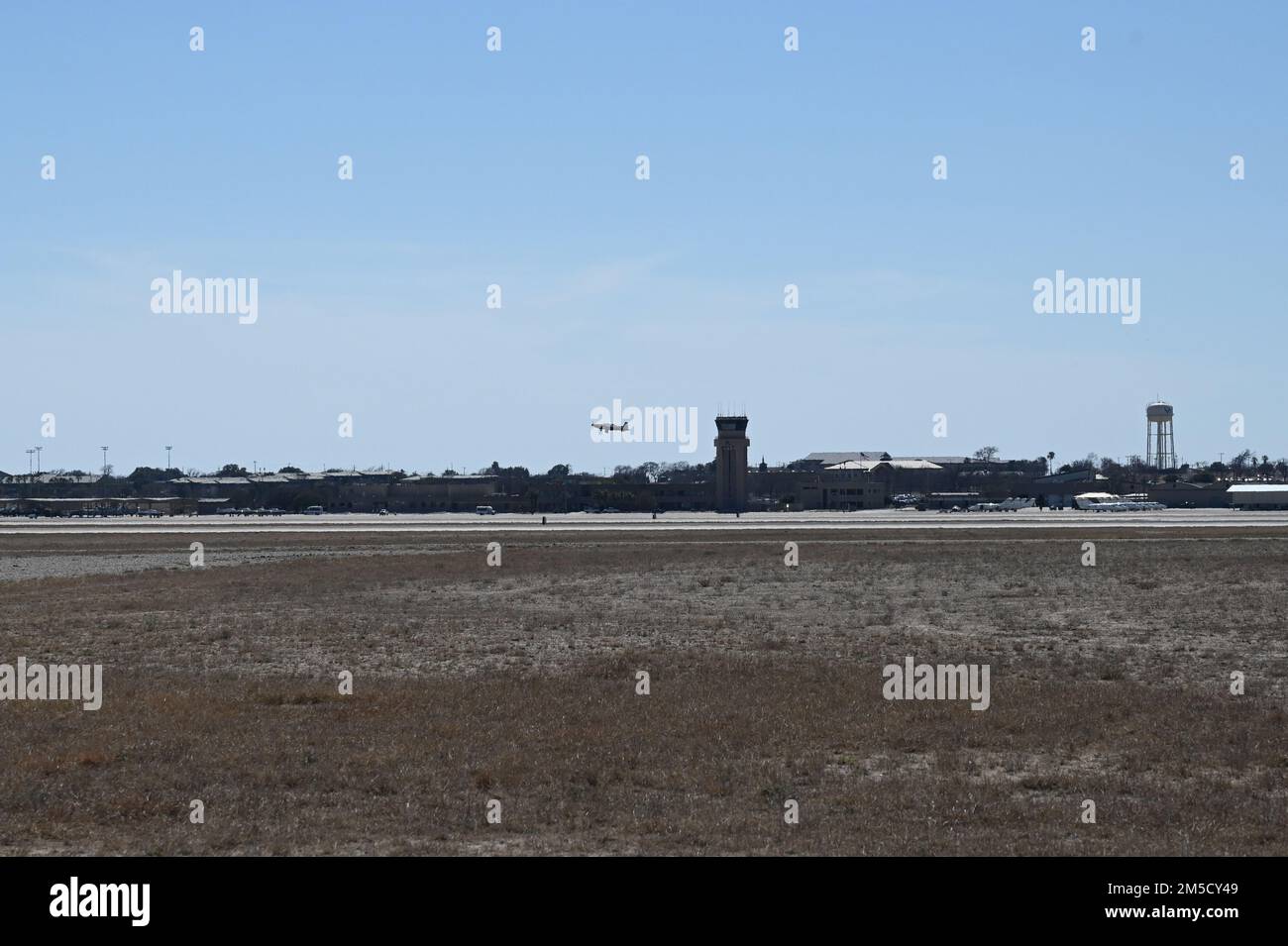 A T-6 Texan II takes off from the flightline at Laughlin Air Force Base ...