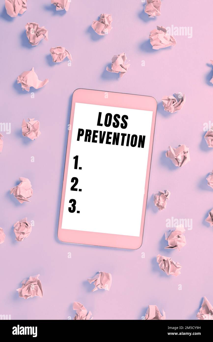 Text caption presenting Loss Prevention. Concept meaning the fact that ...