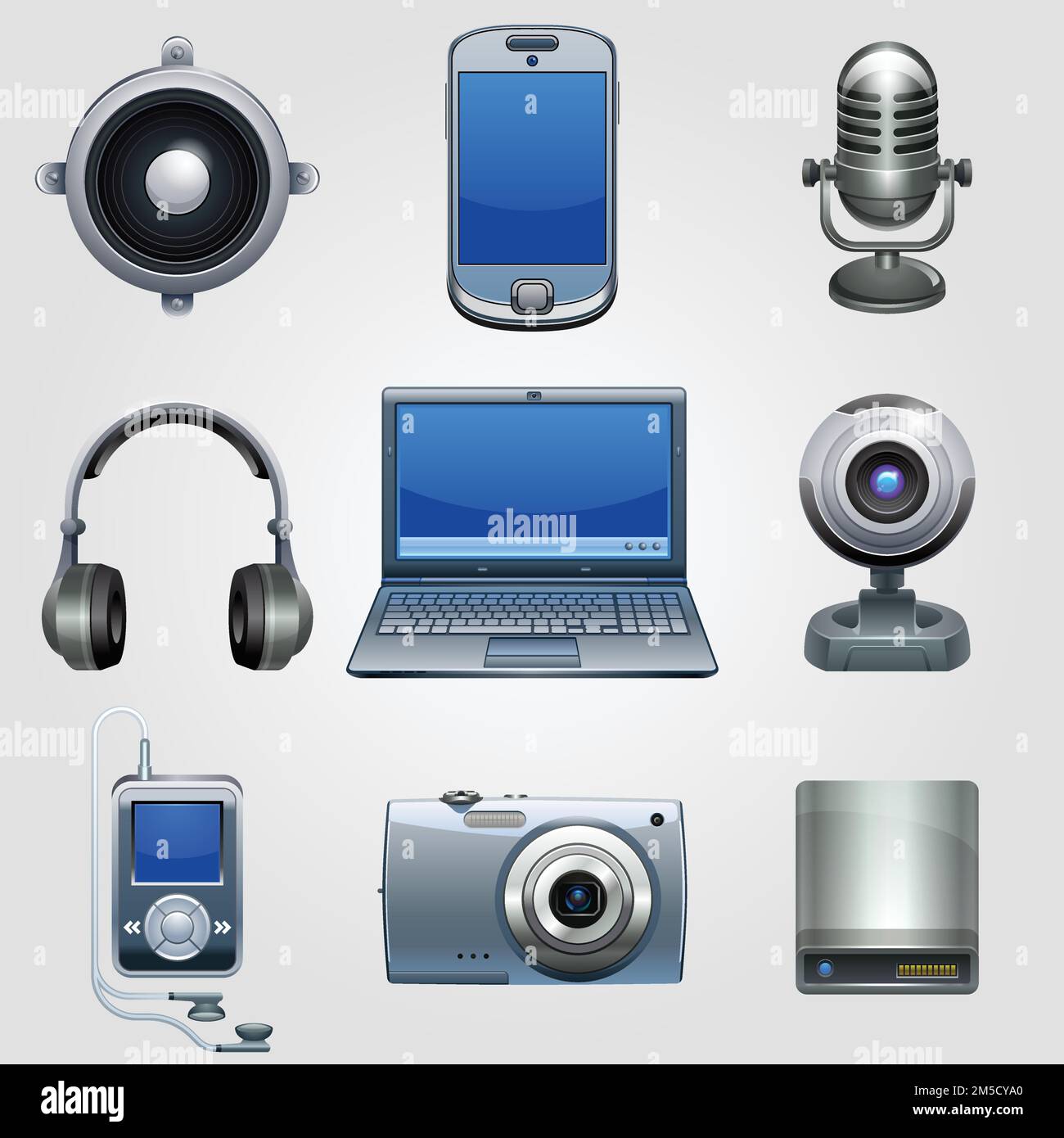Hi-tech equipment icon set. Technology device electronics. Eps 10 Stock ...