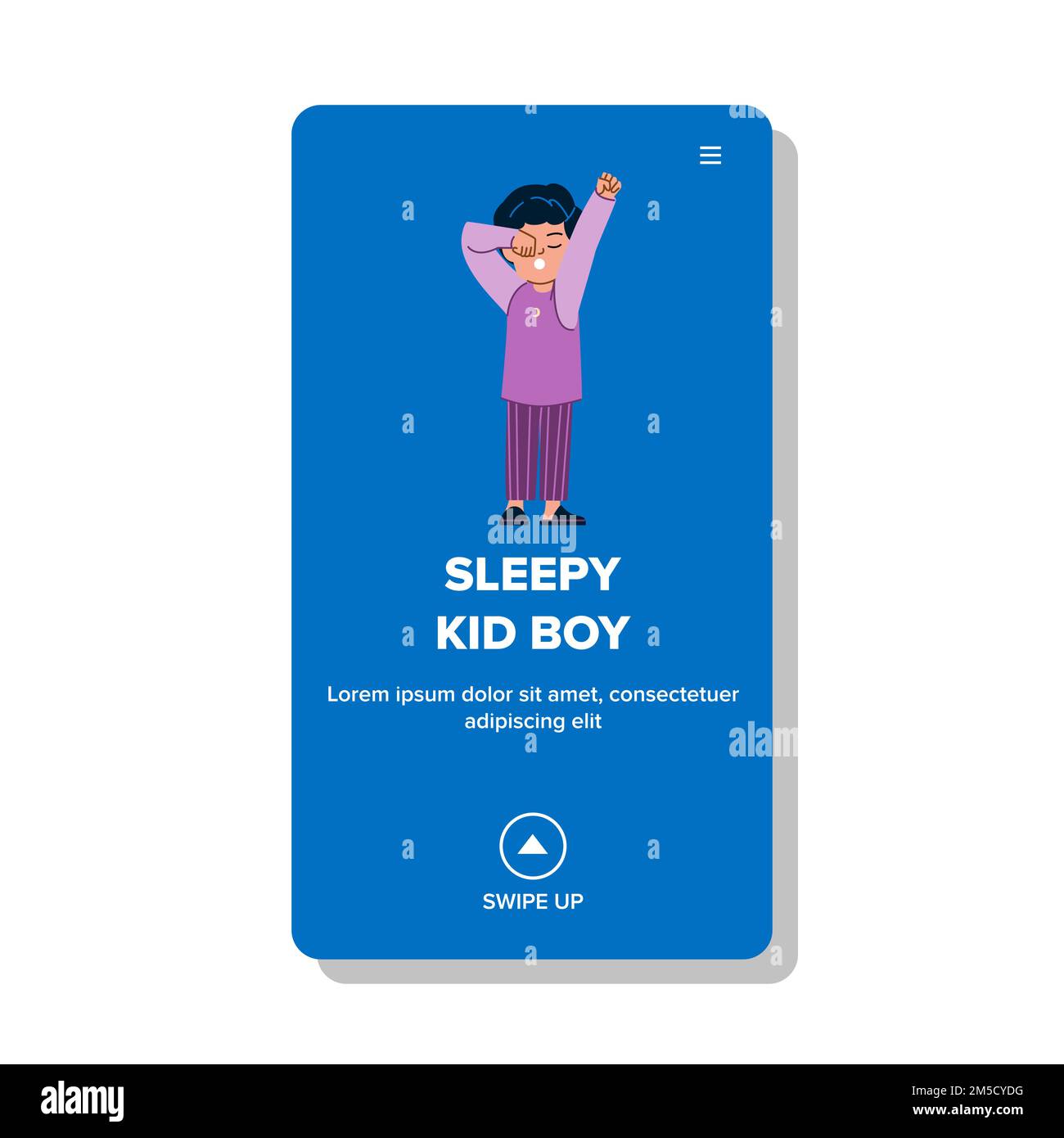 sleepy kid boy vector Stock Vector Image & Art - Alamy
