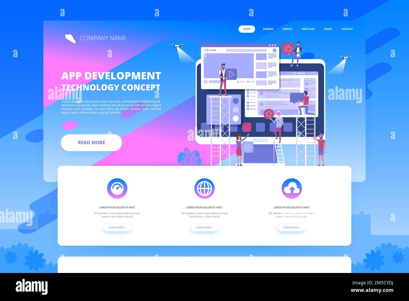 Small people character decorated web business technology. Vector ...