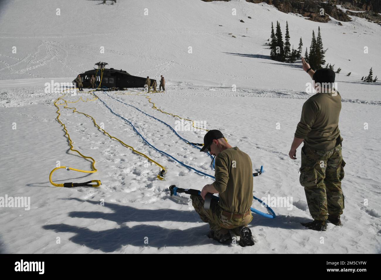 Combined crews from the Utah and Nevada Army National Guard prepare a ...