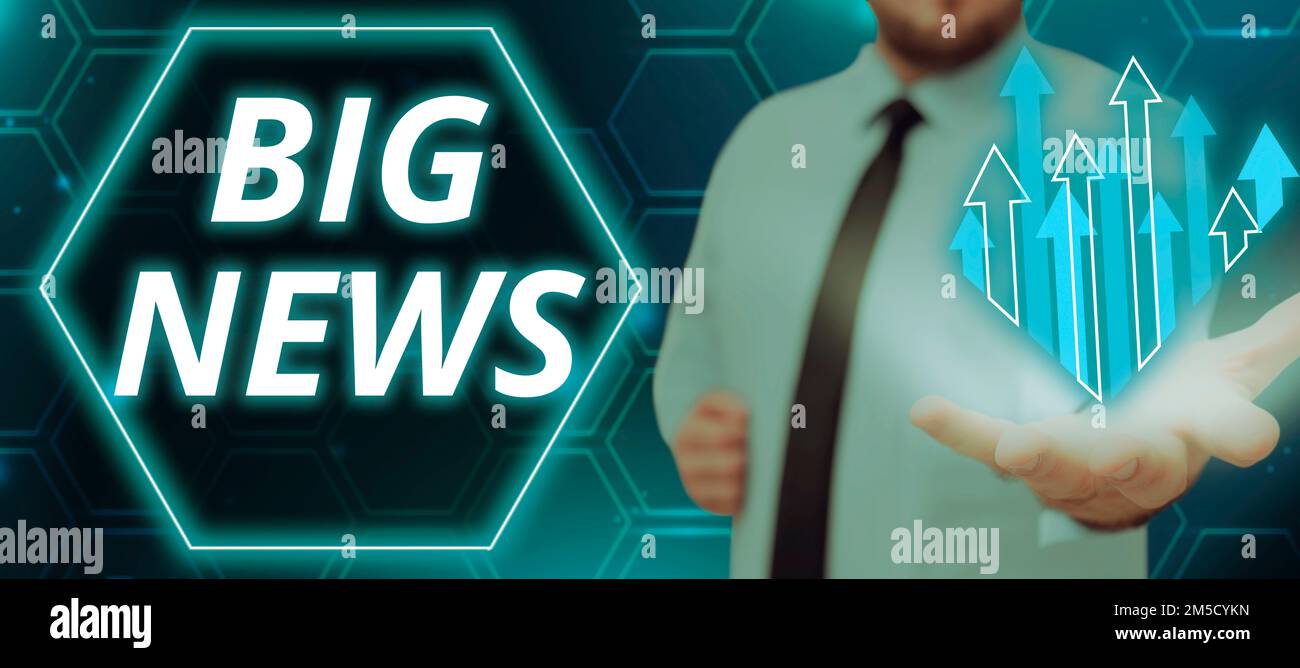 Text showing inspiration Big News. Concept meaning knowing actions no ...