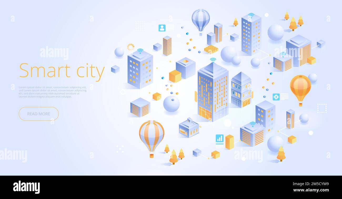 Isometric vector concept of smart city or intelligent building ...