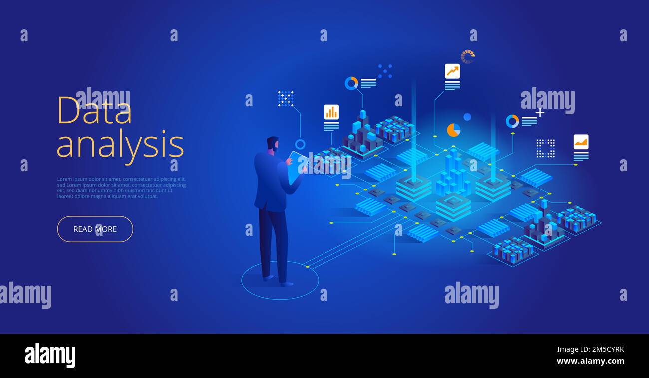 Vector isometric concept of Data analysis. Network mainframe ... Vector isometric concept of Data analysis. Network mainframe ...