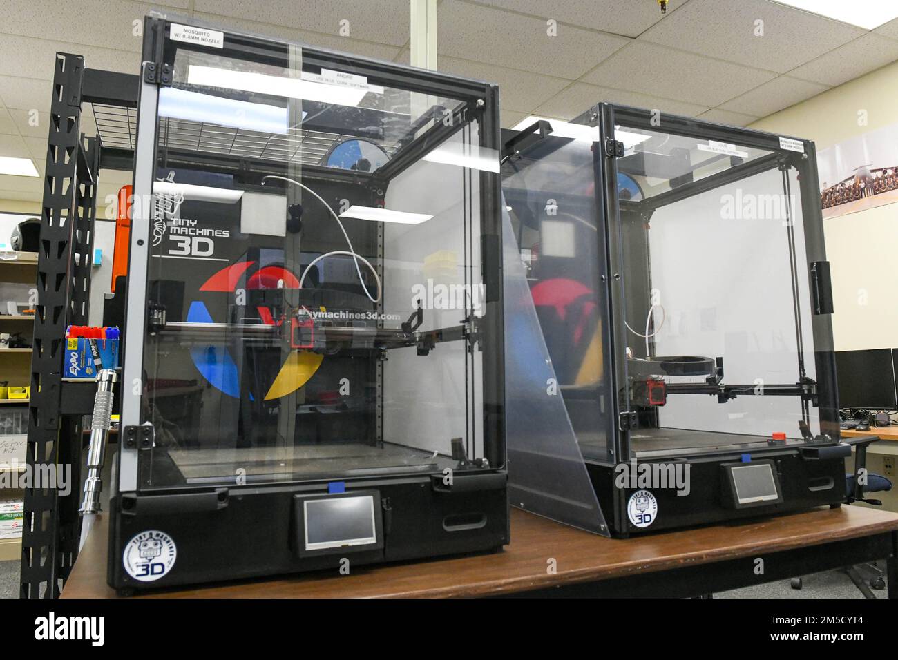 3D printers sit in the Spark Cell office for Airmen to use at Altus Air ...