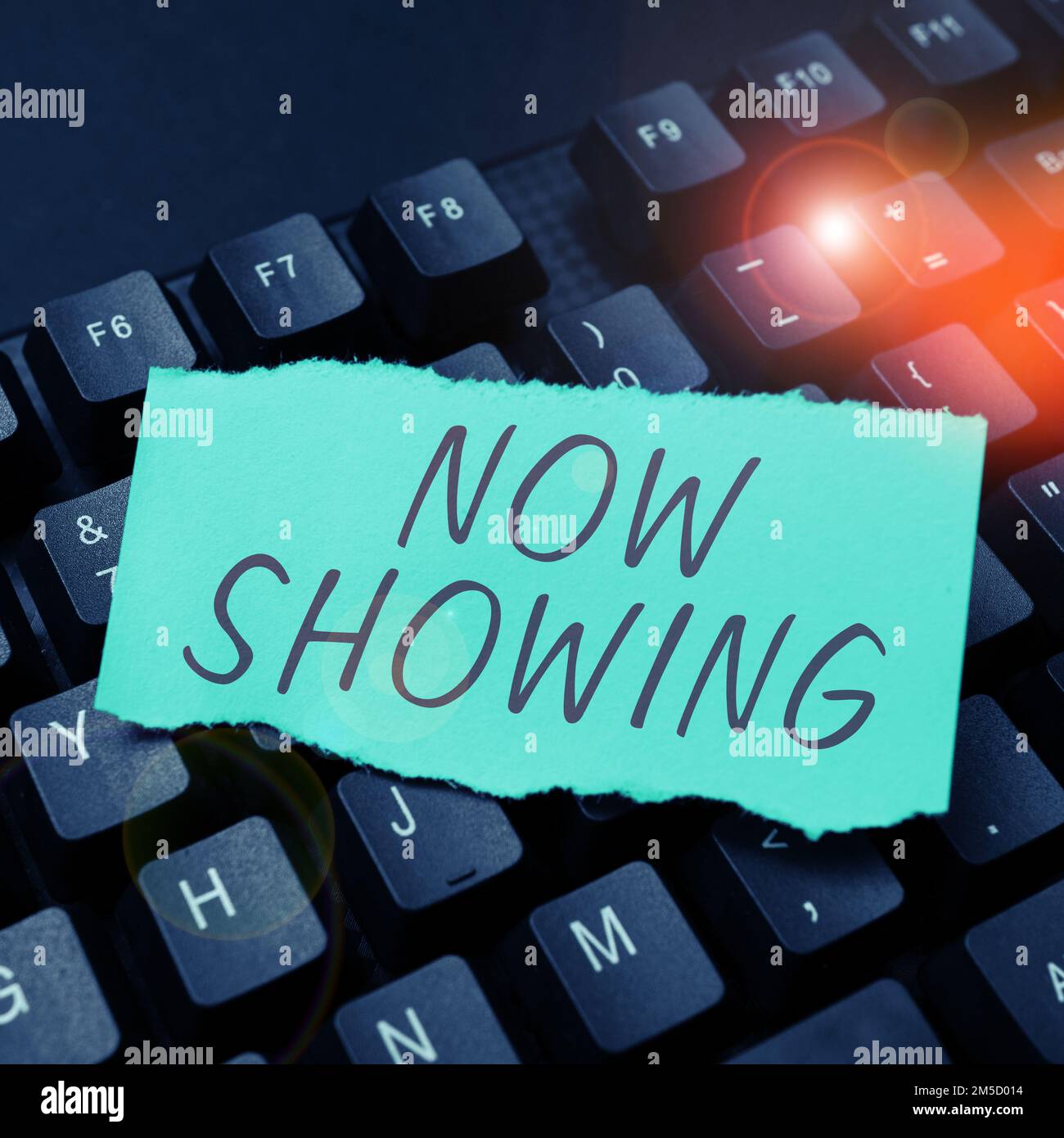 Writing displaying text Now Showing. Concept meaning opportunity for ...