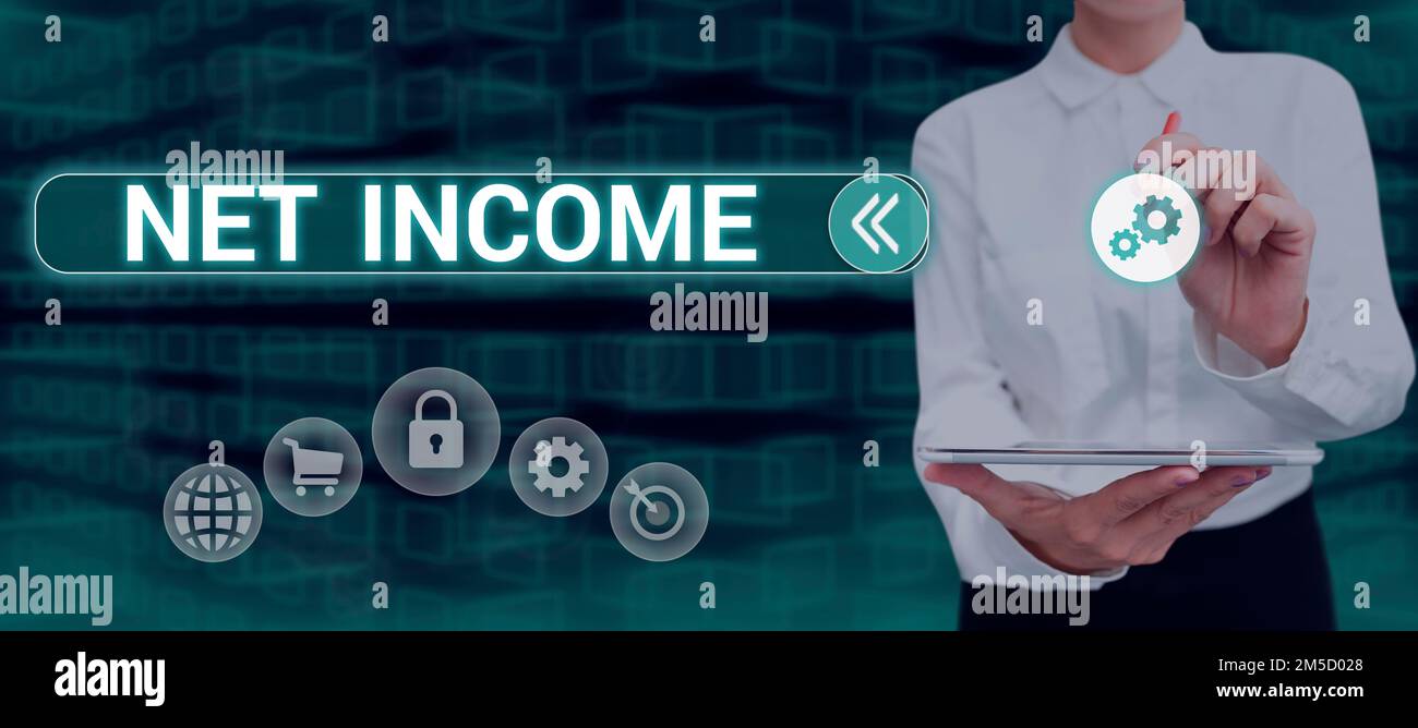 Conceptual display Net Income. Business concept the gross income ...