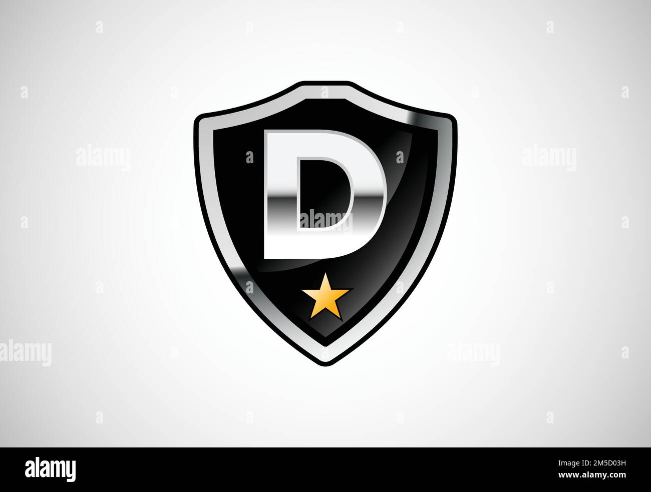Initial letter D with shield icon logo design vector illustration ...