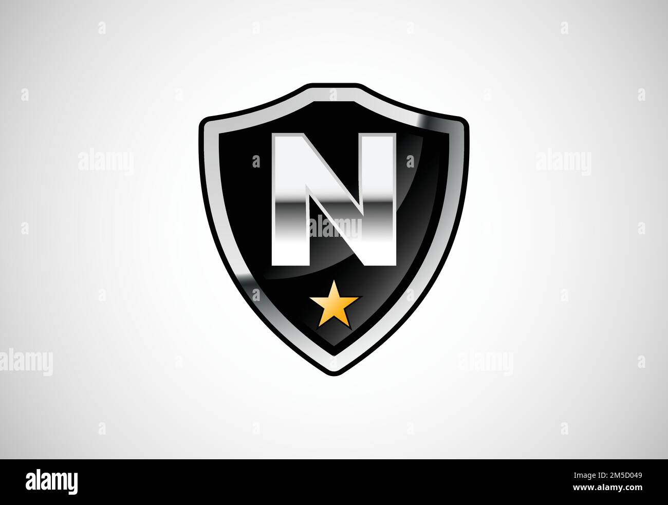 Initial letter N with shield icon logo design vector illustration ...