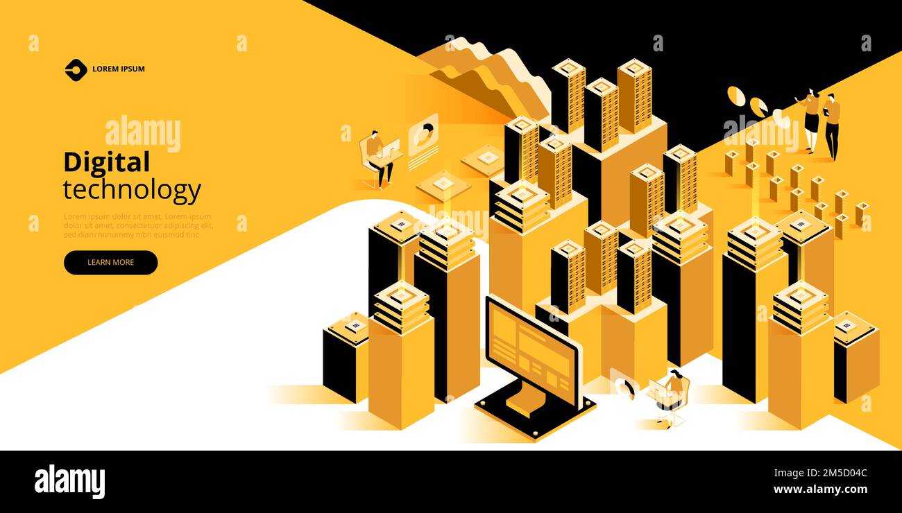 Big data processing concept, energy station of future, server room rack ...